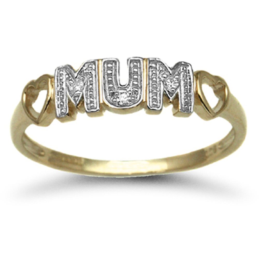 9 Carat Yellow Gold 2pts Diamond 'MUM' Ring | Ramsdens Jewellery