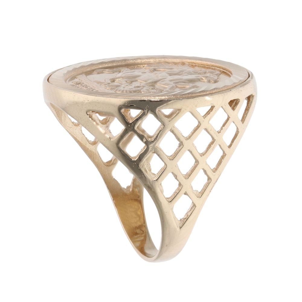 9ct Yellow Gold St. George Coin Ring | Ramsdens Jewellery