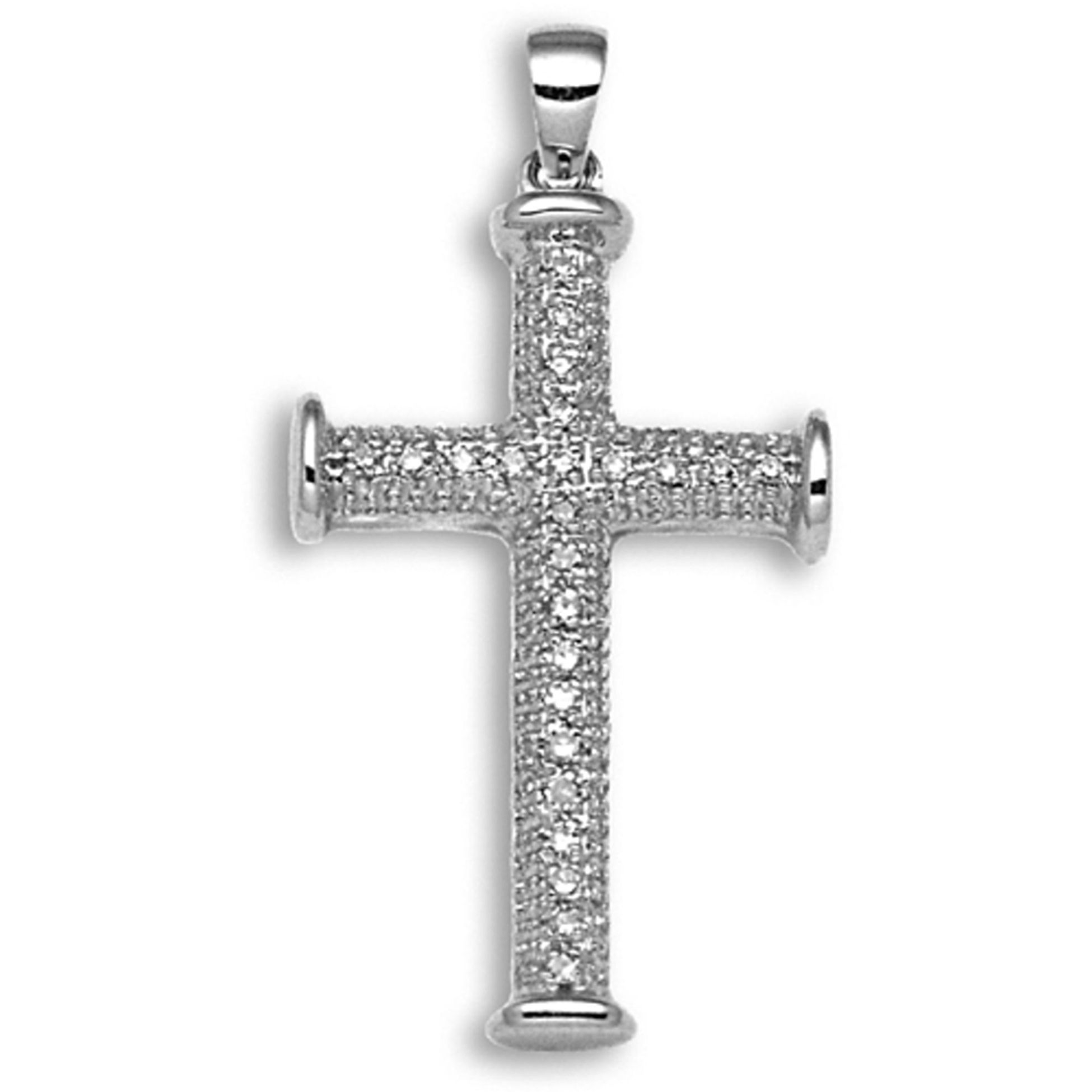 9ct White Gold 0.10ct Diamond Cross RAMS9X083 | Ramsdens Jewellery
