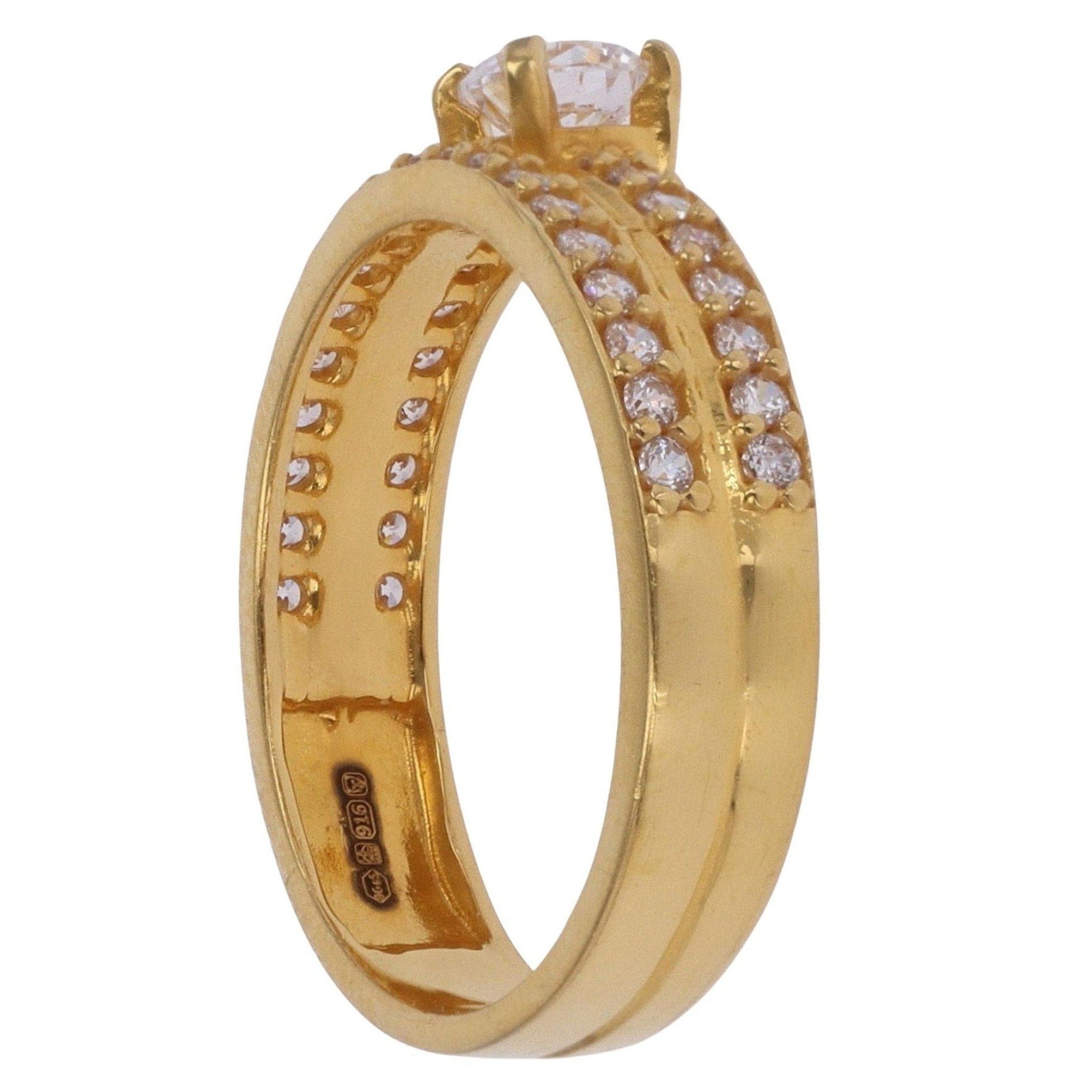 22ct Yellow Gold Cubic Zirconia Fancy Ring RAMS2450000637 | Ramsdens ...