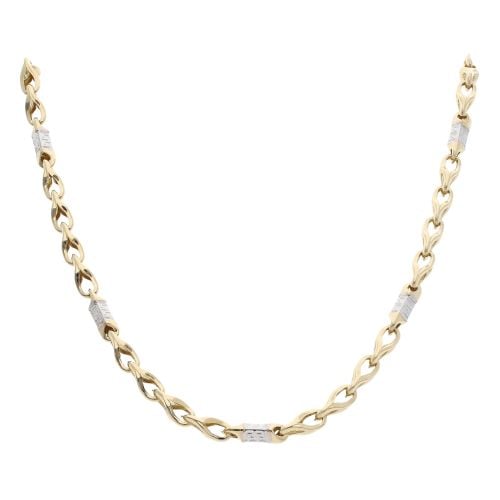 14ct Yellow And White Gold Geek Key Fancy Chain 24" RAMS7830003934 ...