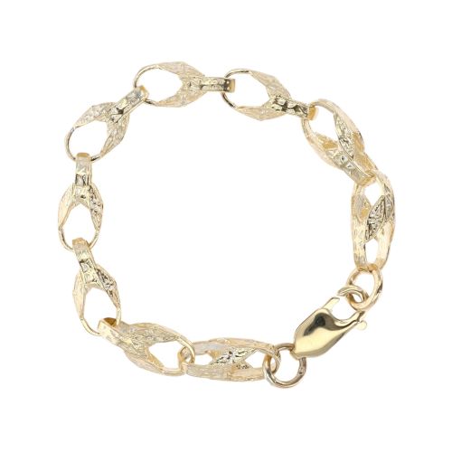 9ct Yellow Gold Patterned Tulip Childrens Bracelet 5" | Ramsdens Jewellery