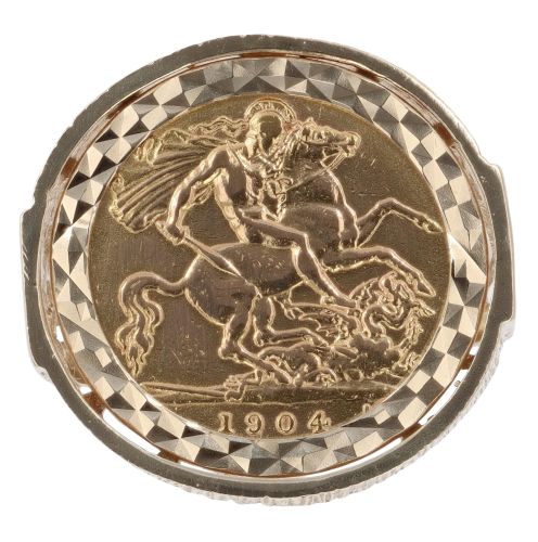9ct Yellow Gold 1904 Edward VII Half Sovereign Coin Ring ...