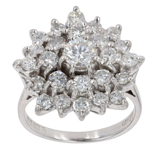 18ct White Gold 1.85ct Diamond Cluster Ring RAMS820300222018 | Ramsdens ...
