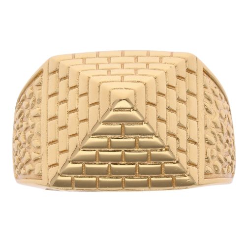 Silver Gold Plated Pyramid Ring RAMS8640000529 | Ramsdens Jewellery