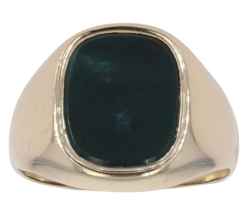 9ct Yellow Gold Bloodstone Signet Ring RAMS945351231001 | Ramsdens ...