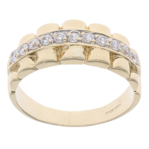 9ct Yellow Gold Cubic Zirconia Watch Strap Signet Ring RAMS618322910006 ...