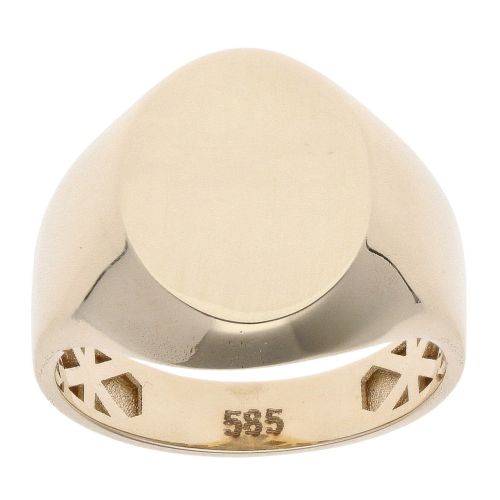 Children's 14ct Yellow Gold Oval Plain Signet Ring RAMS3850000041 ...