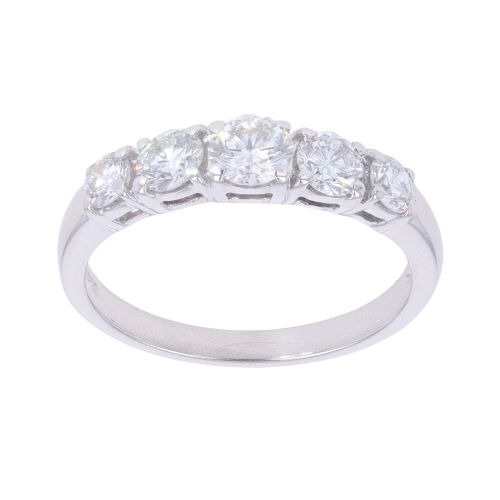 Platinum 1.00ct 5 Stone Diamond Ring RAMS771323307007 | Ramsdens Jewellery