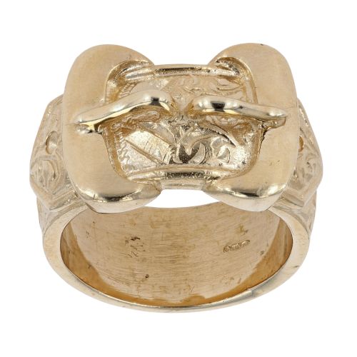 9ct Yellow Gold Double Buckle Ring | Ramsdens Jewellery
