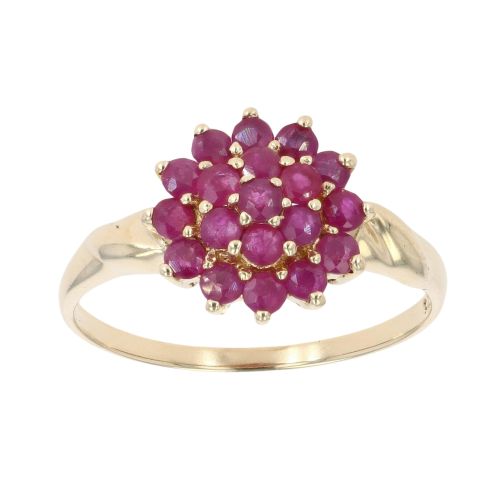 9ct Yellow Gold Ruby Cluster Ring | Ramsdens Jewellery