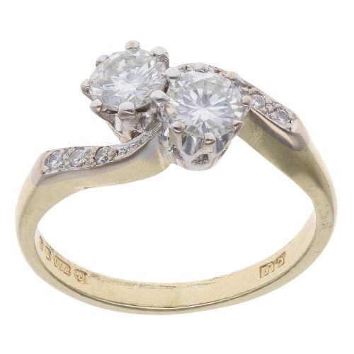 18ct Yellow Gold 0.65ct Brilliant Cut Diamond Two Stone Ring RAMS997328118005 | Ramsdens Jewellery