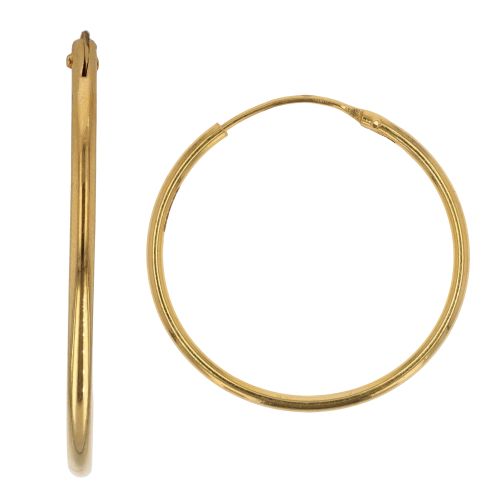 22ct Yellow Gold Classic Plain Hoop Earrings RAMS2450000049 | Ramsdens ...