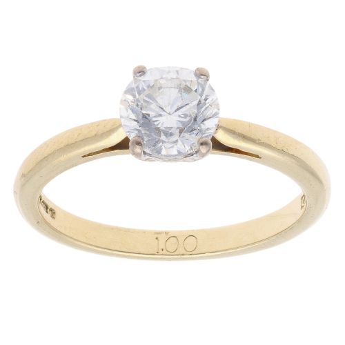 18ct Yellow Gold 1.00ct Brilliant Cut Diamond Solitaire Ring ...