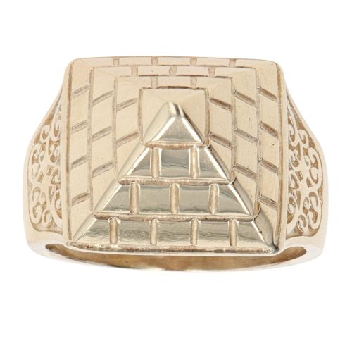 9ct Yellow Gold Pyramid Ring RAMS205301967701 | Ramsdens Jewellery