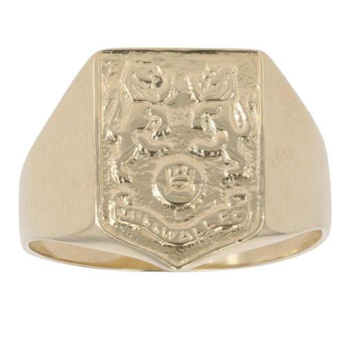9ct Yellow Gold Millwall FC Shield Signet Ring RAMS557336416001 ...