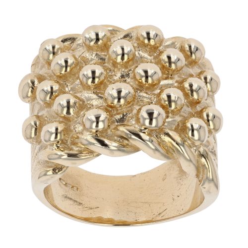 9ct Yellow Gold Heavyweight 5 Row Keeper Ring RAMS4430000065 | Ramsdens ...