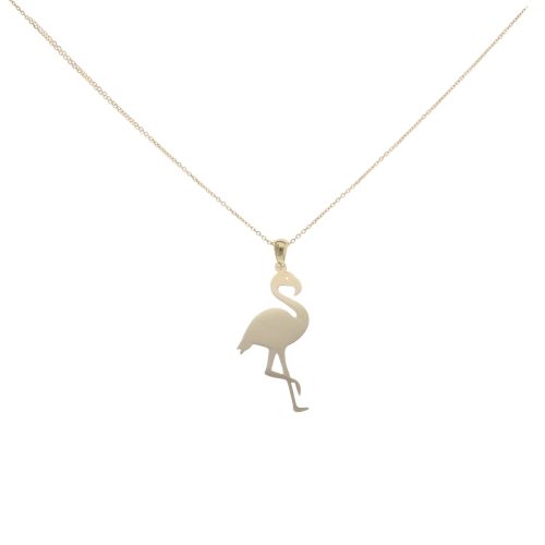 9ct Yellow Gold Flamingo Pendant And Chain 18" RAMS5630000035 ...