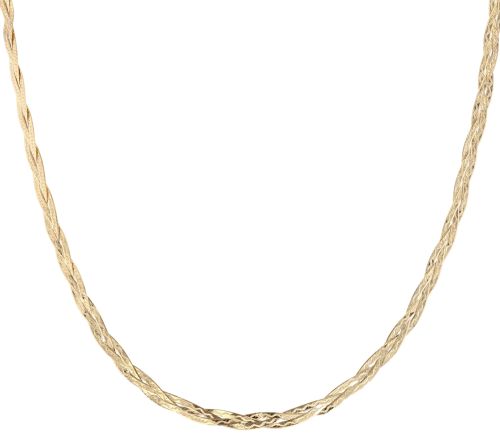 9ct Yellow Gold Patterned Plait Fancy Chain 18" RAMS122367292022 ...
