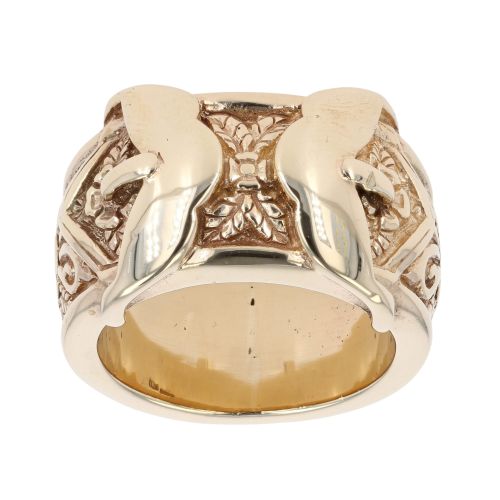 9ct Yellow Gold Patterned Double Buckle Ring RAMS9900005467-Y ...
