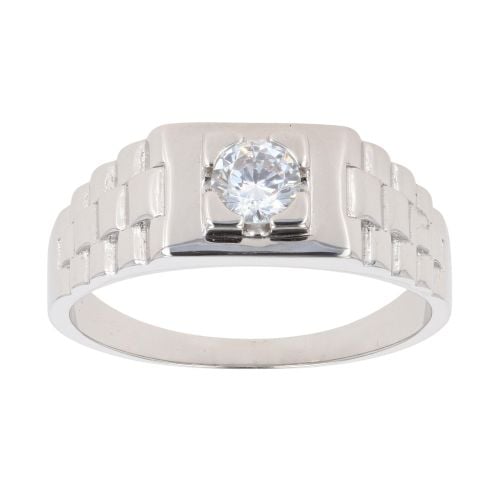 Silver Cubic Zirconia Signet Ring By Icesia Rams5650000664 Y Ramsdens