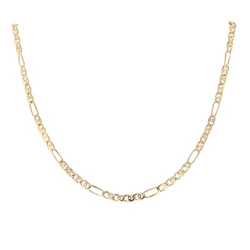 9ct Yellow Gold Figaro Style Fancy Chain 16" | Ramsdens Jewellery