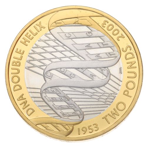 2003 DNA 50th Anniversary of The Double Helix Discovery Two Pound Coin ...