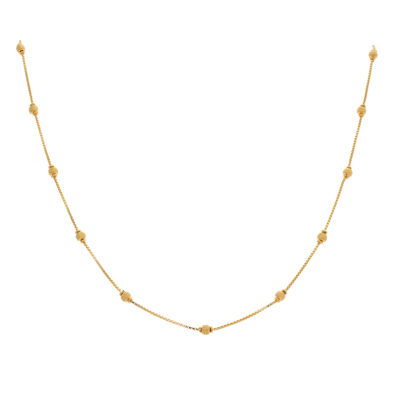 22ct Yellow Gold Dot Bead Chain 16" RAMS2450000163 | Ramsdens Jewellery