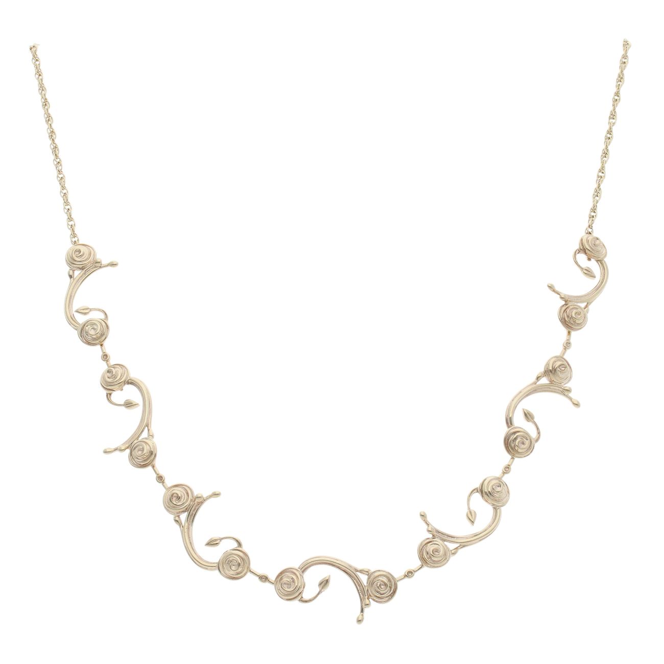 9ct Yellow Gold Flowers Collarette 16" RAMS866310011003 | Ramsdens ...