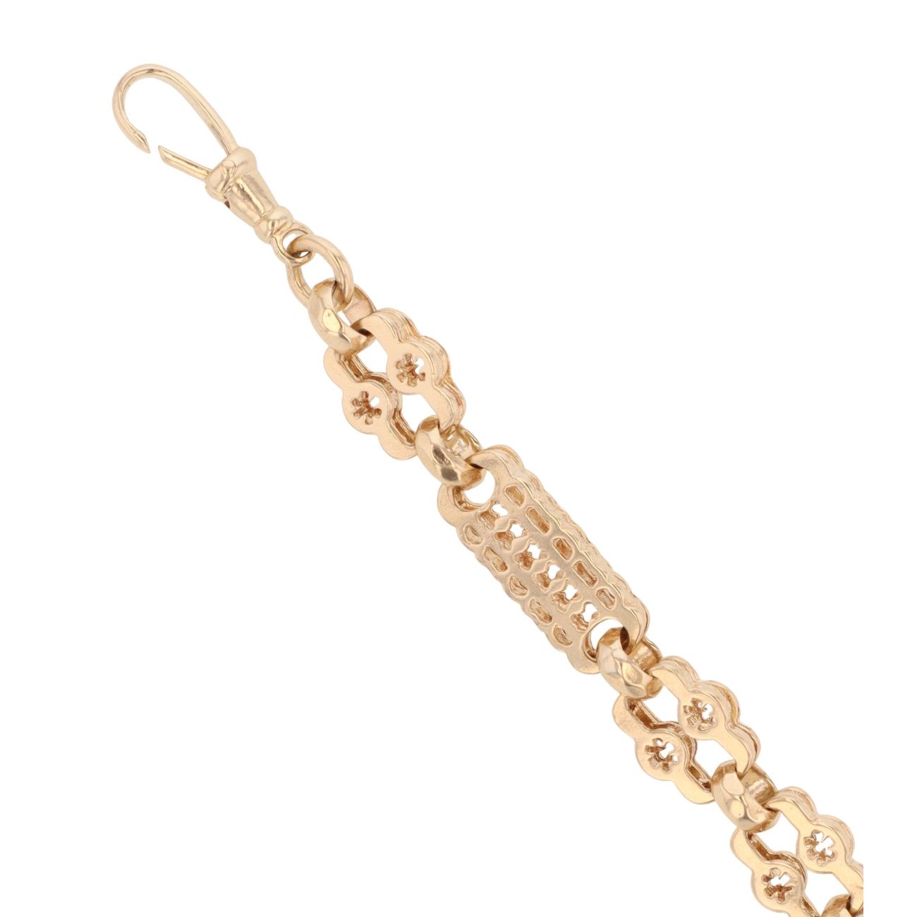 9ct Yellow Gold Stars and Bars T-Bar Bracelet 8" RAMS206228680801 ...