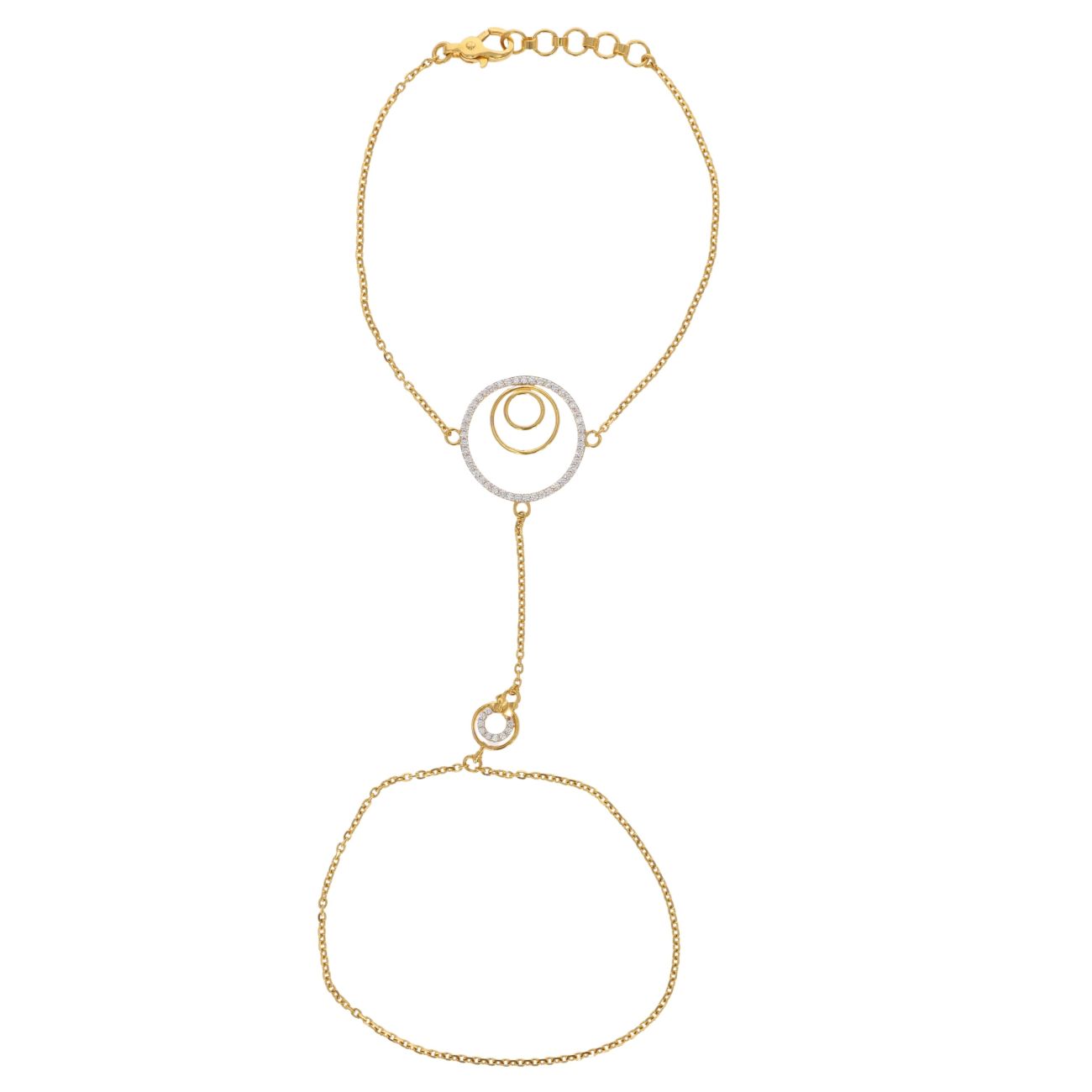 22ct Yellow Gold Hand Poncha Ring Bracelet 7" RAMS2450000237 | Ramsdens ...