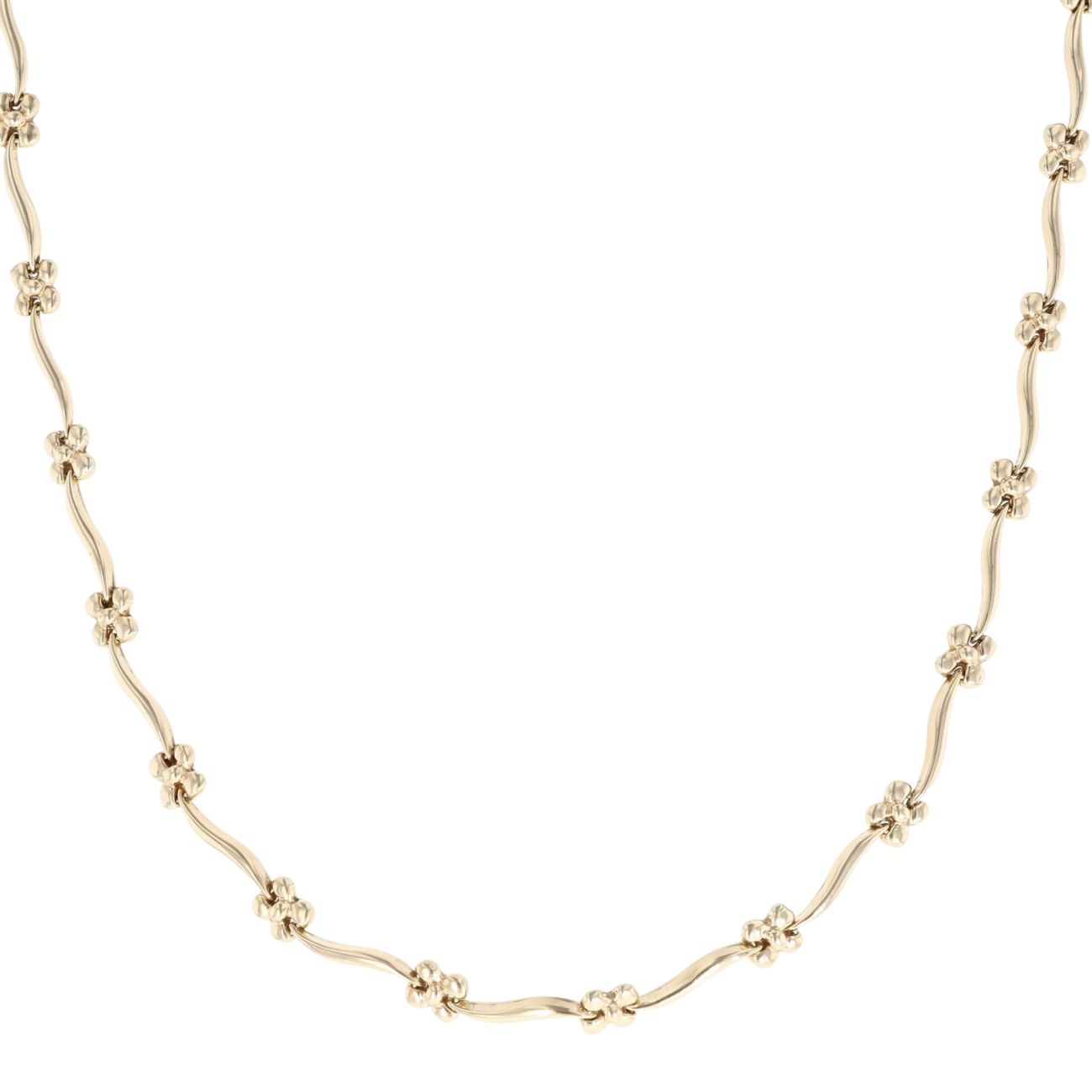 9ct Yellow Gold Floral Wave Collarette 18" RAMS191369460012 | Ramsdens ...