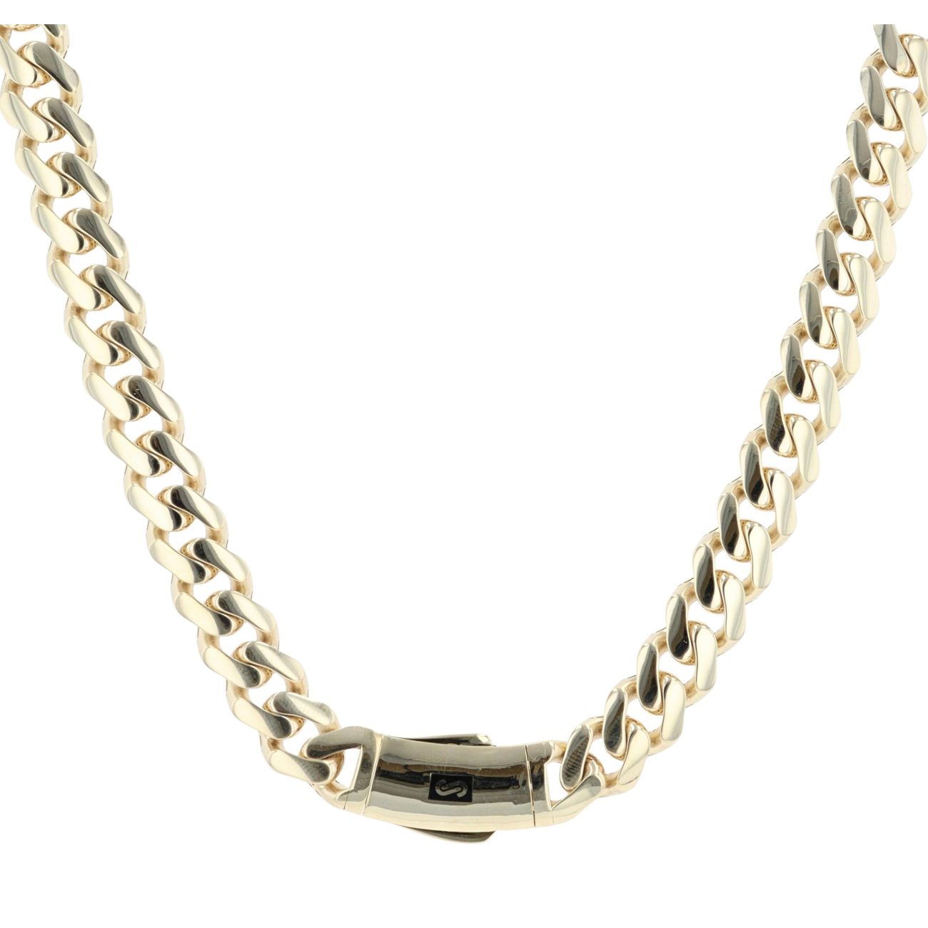 14ct Yellow Gold Monaco Curb Classic Plain Lock Chain 24 ...