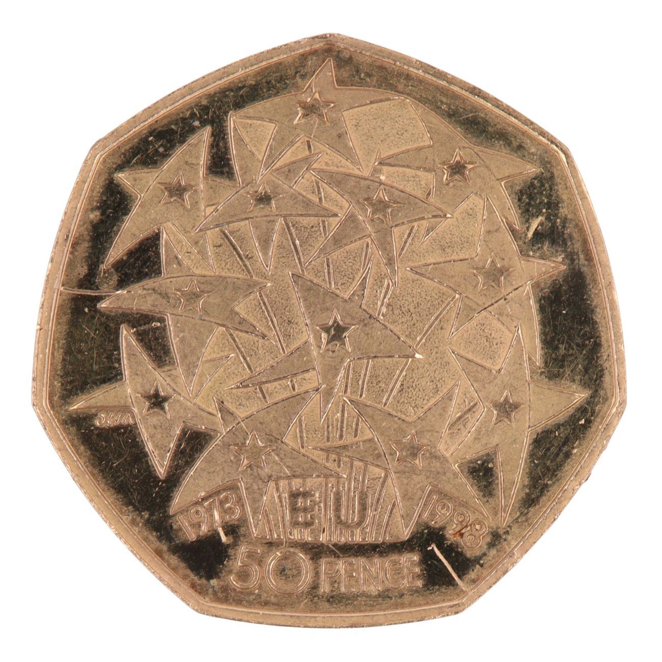1998 Elizabeth II 50p 25 Years UK European Union Coin RAMS186375696017 ...