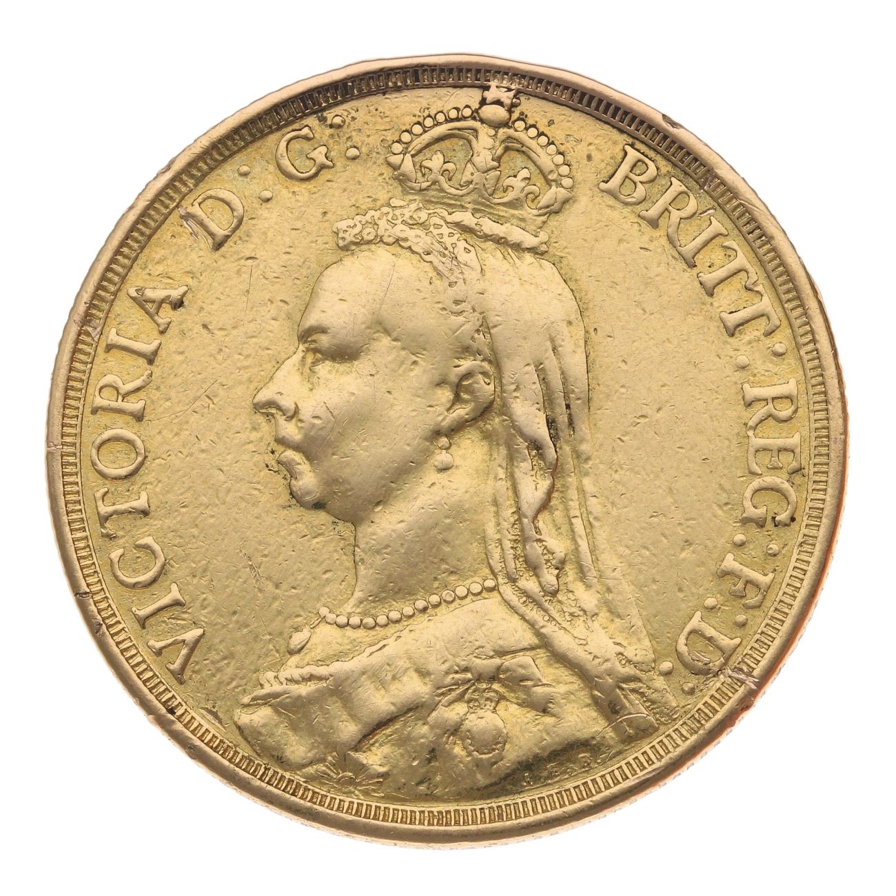 1887 Victoria Jubilee Head UK Double Sovereign Coin RAMS964387760001 ...