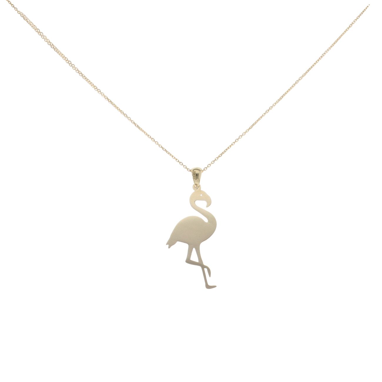 9ct Yellow Gold Flamingo Pendant And Chain 18" RAMS5630000035 ...