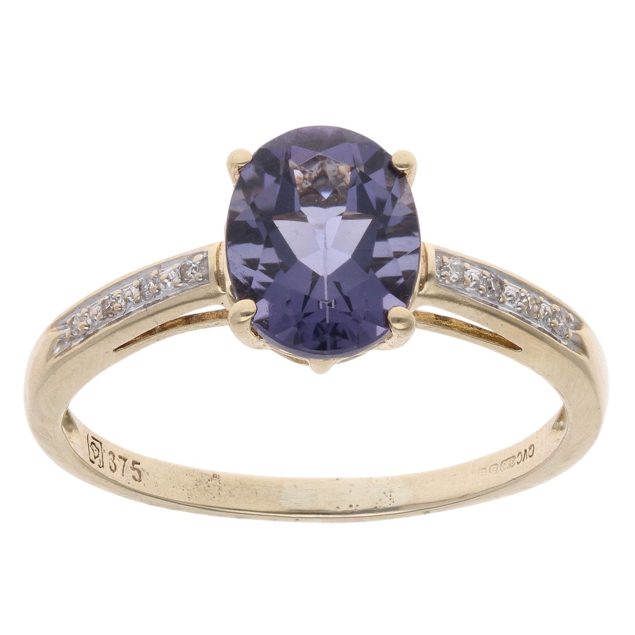 9ct Yellow Gold 0.05ct Diamond and Lolite Ring RAMS685367978020 ...