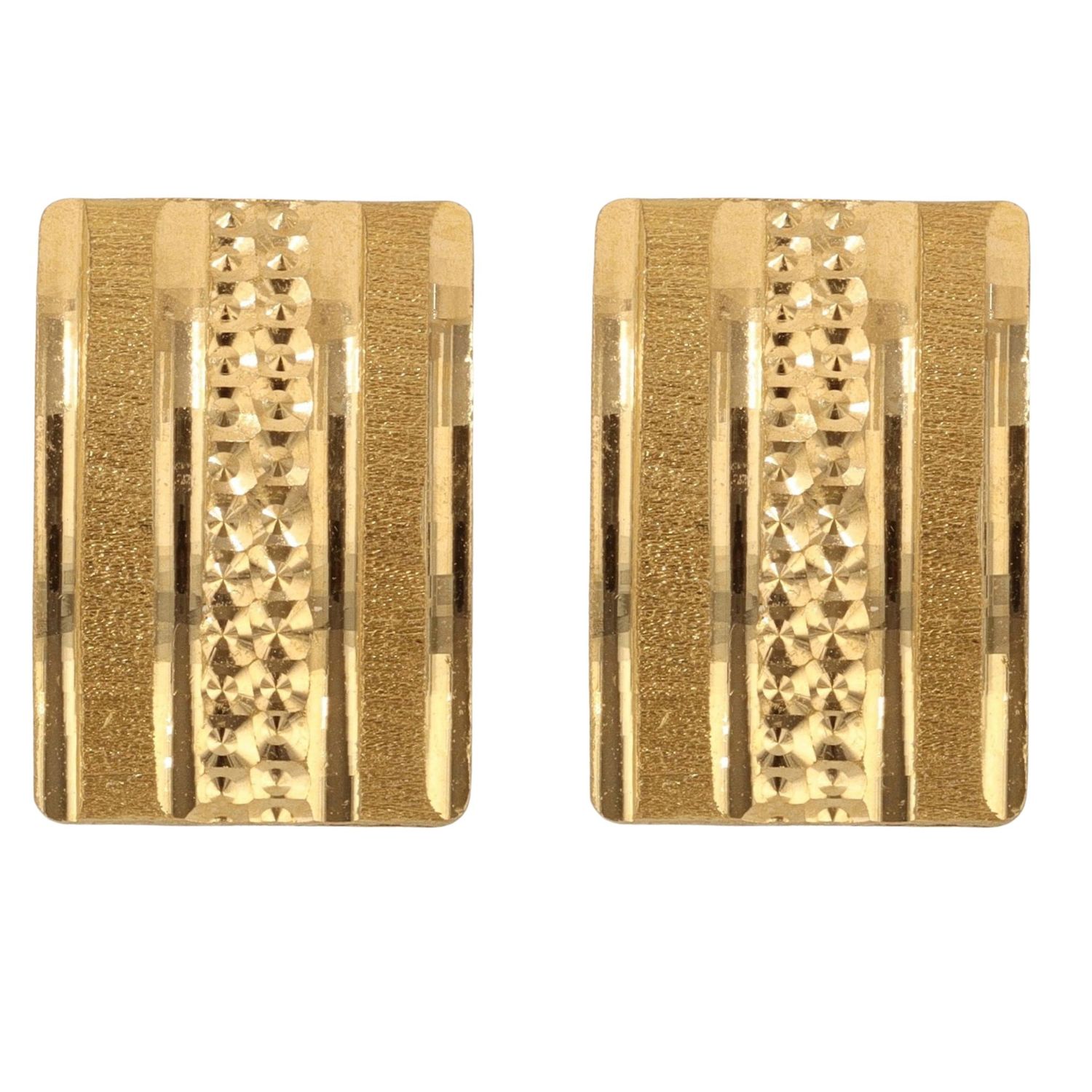 22ct Yellow Gold Matte Grain Stud Earrings RAMS2450000087 | Ramsdens Jewellery