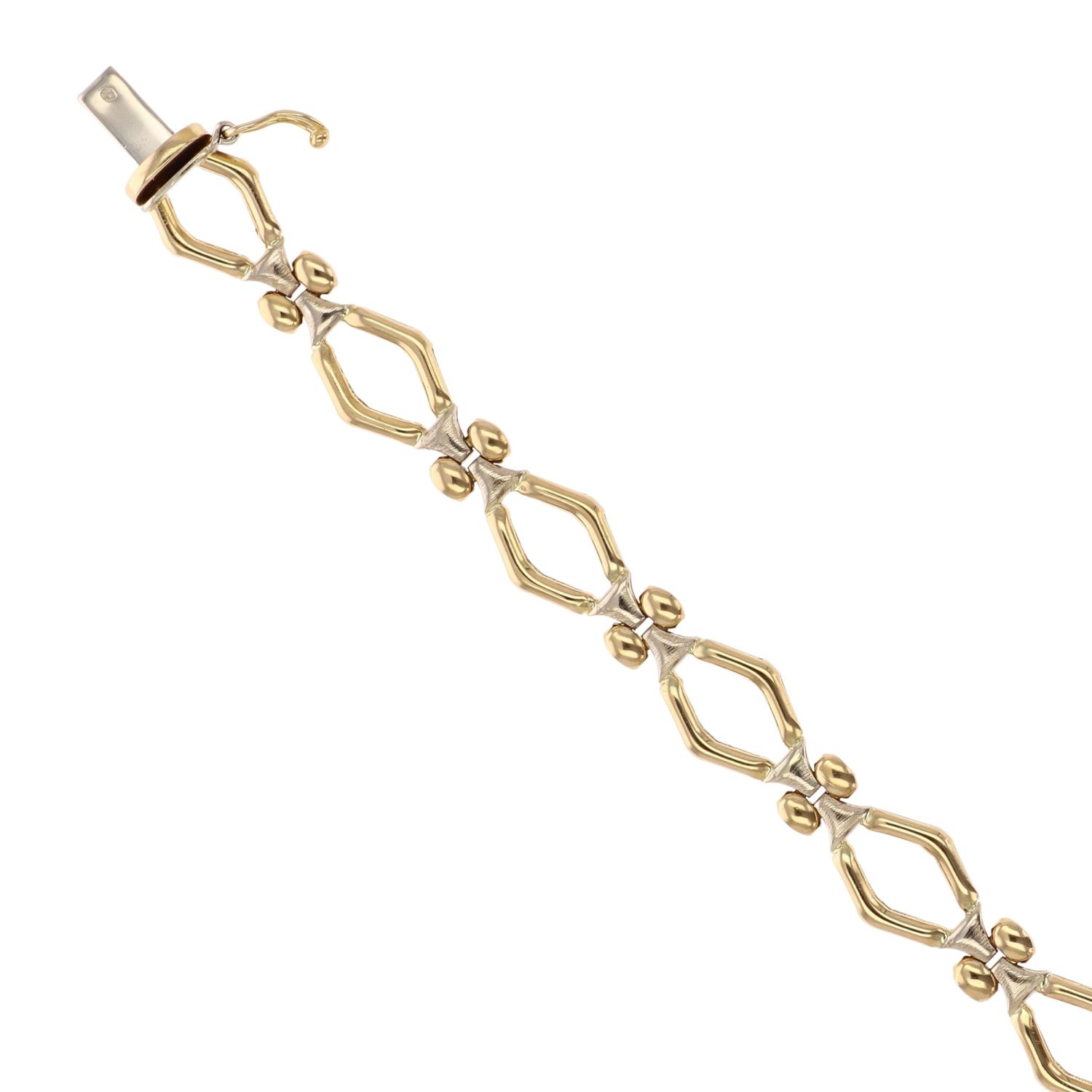 18ct Yellow and White Gold Hinged Fancy Bracelet 7" RAMS984308377017 ...