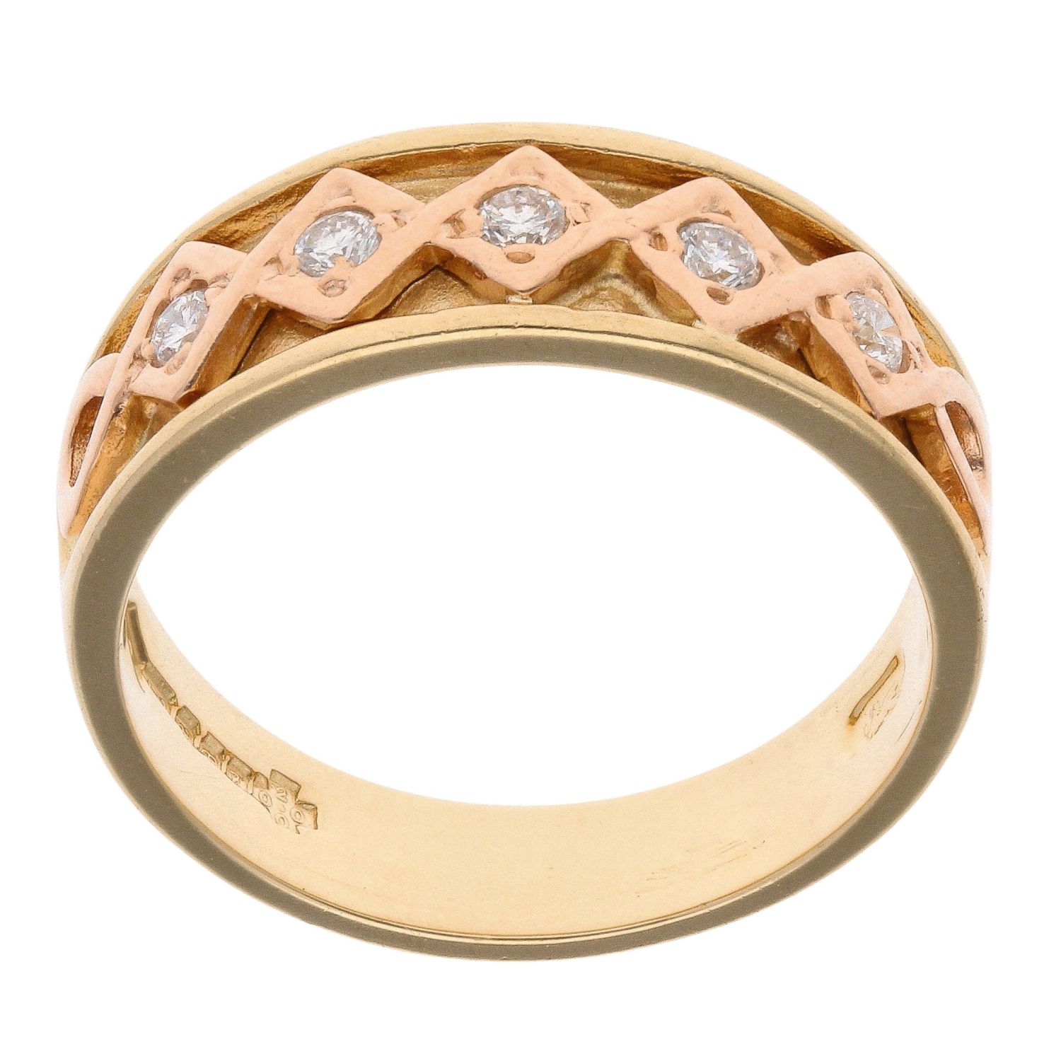 18ct Yellow And Rose Gold 0.20ct Diamond Clogau Queen Elizabeth Ring ...
