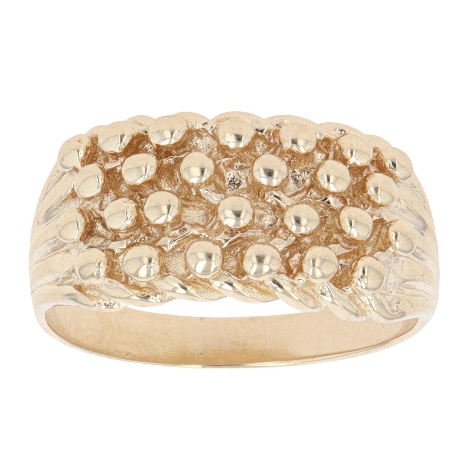 9ct Yellow Gold Four Row Keeper Ring RAMS618352077008 | Ramsdens Jewellery