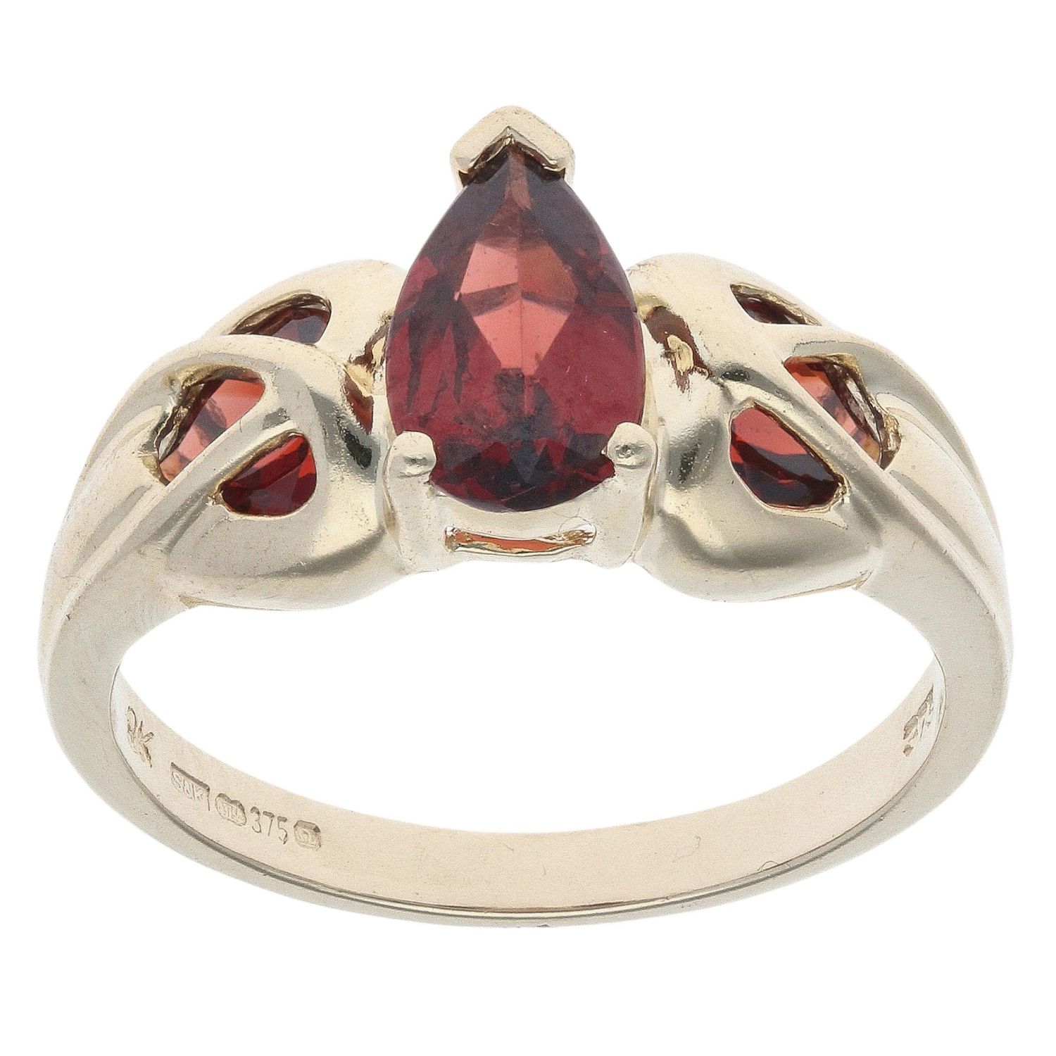 9ct Yellow Gold Pear And Heart Cut Garnet Ring RAMS681330332005 ...