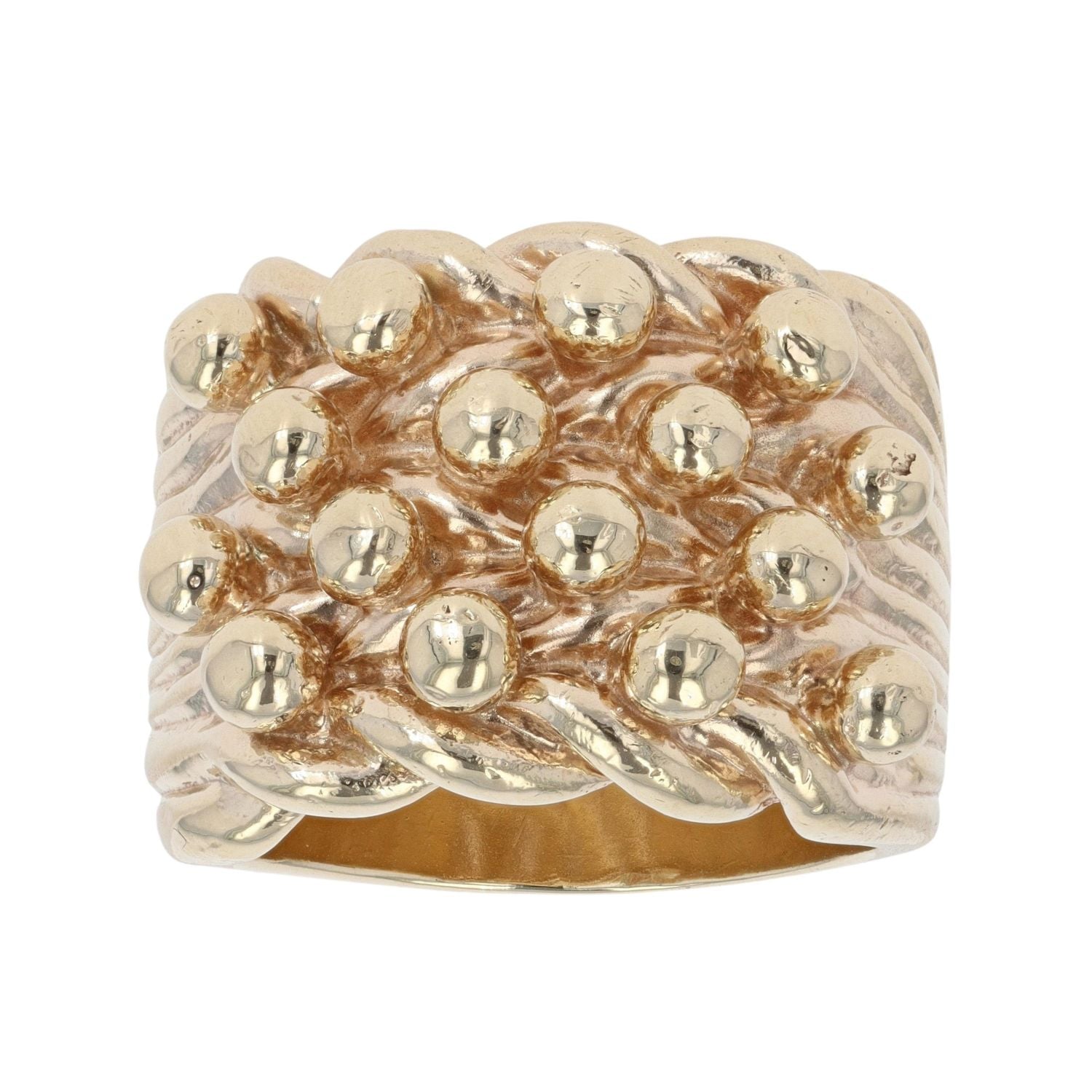 9ct Yellow Gold Four Row Keeper Ring RAMS202901985201 | Ramsdens Jewellery