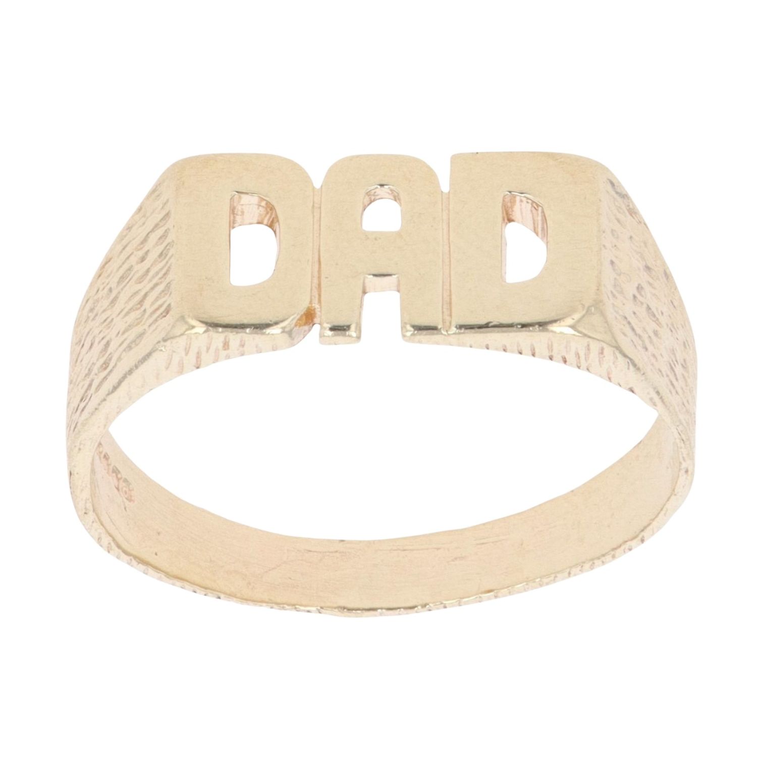 9ct Yellow Gold Patterned Dad Ring RAMS962354561002 | Ramsdens Jewellery