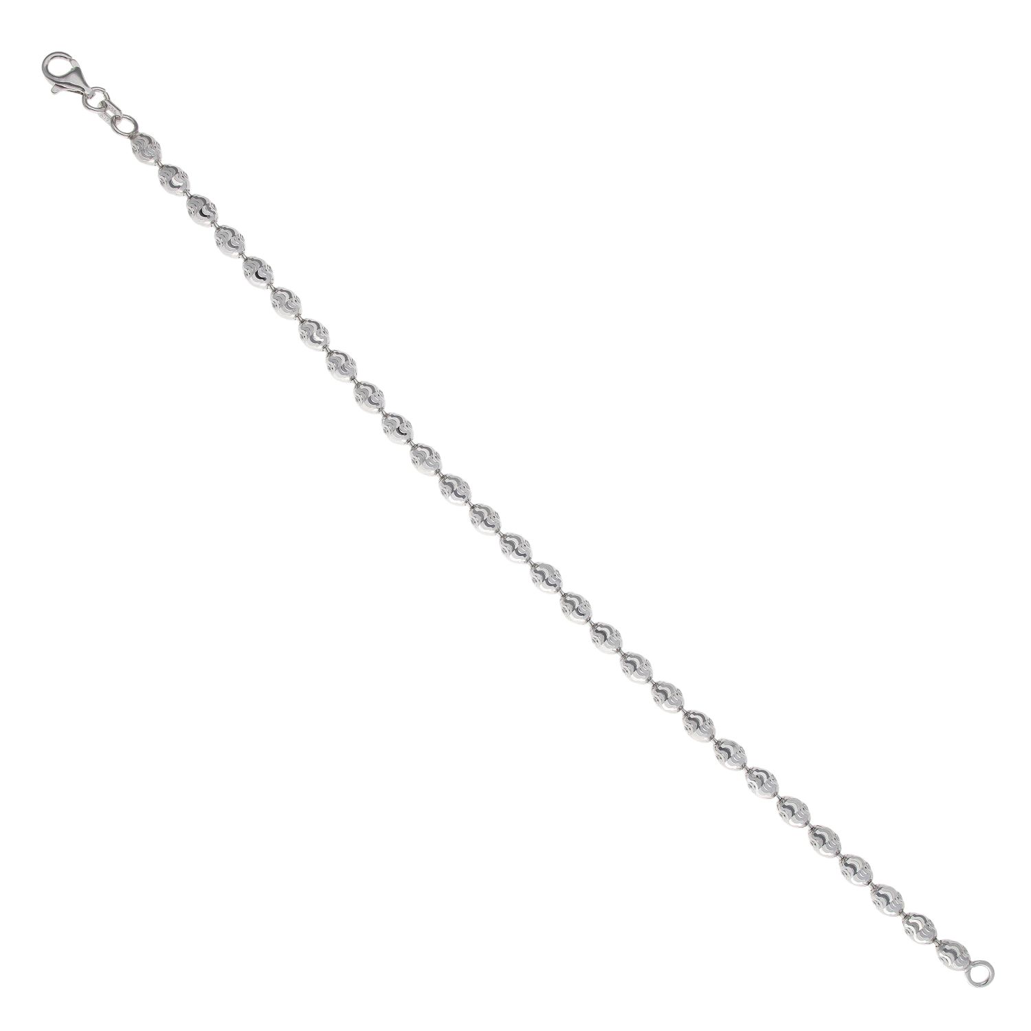 Silver Diamond Cut Bead Bracelet 7" By Icesia RAMS4690000113 | Ramsdens ...