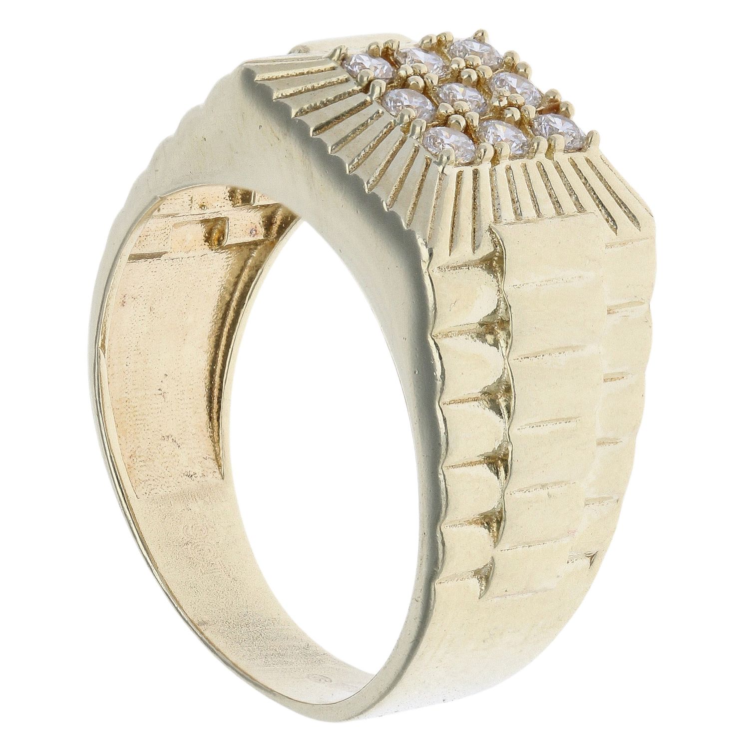 9ct Yellow Gold Cubic Zirconia Signet Ring RAMS767329381014 | Ramsdens ...