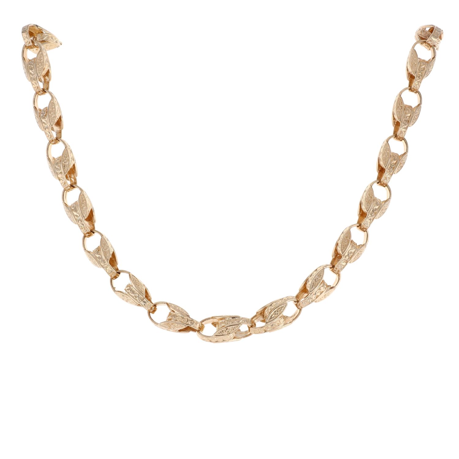 9ct Yellow Gold Patterned Tulip Chain 22" RAMS212001015701 | Ramsdens ...
