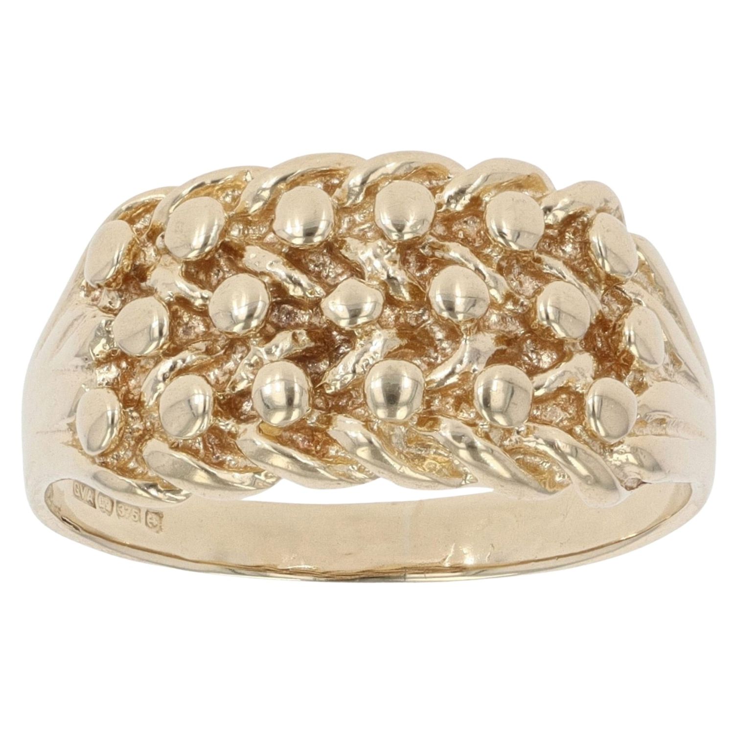 9ct Yellow Gold Three Row Keeper Ring RAMS183358998004 | Ramsdens Jewellery