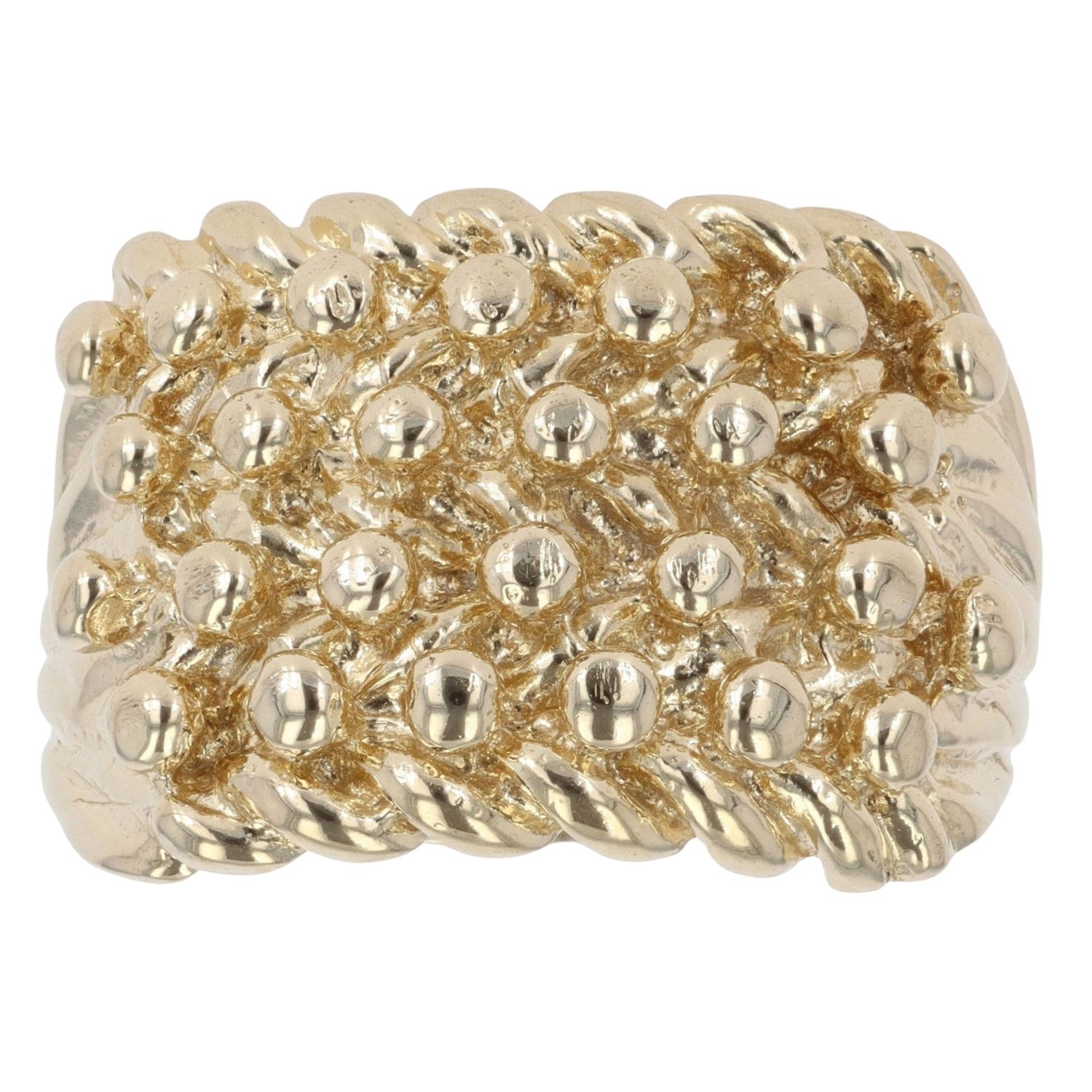 9ct Yellow Gold Four Row Keeper Ring RAMS796351610002 | Ramsdens Jewellery
