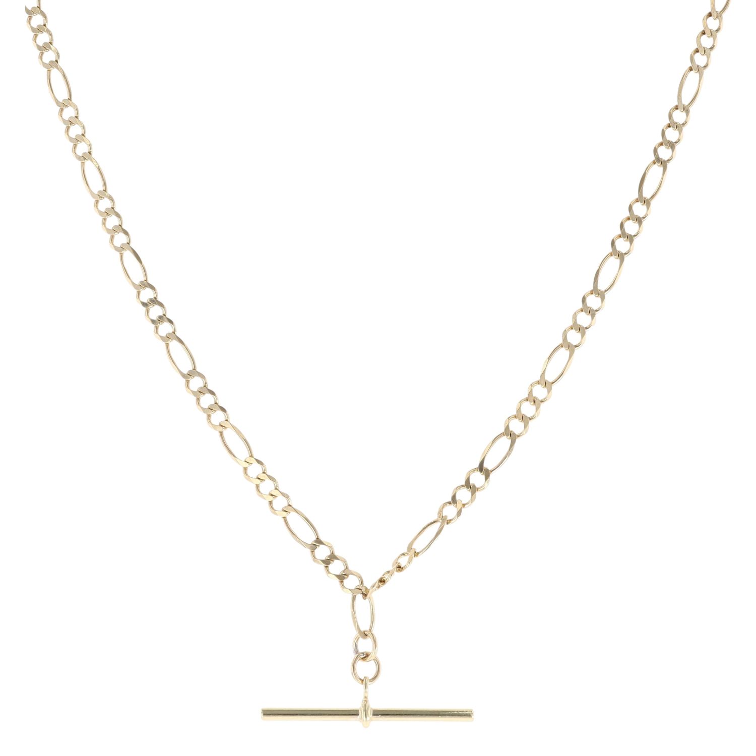 9ct Yellow Gold Figaro T-Bar Chain 20" RAMS665299053006 | Ramsdens ...